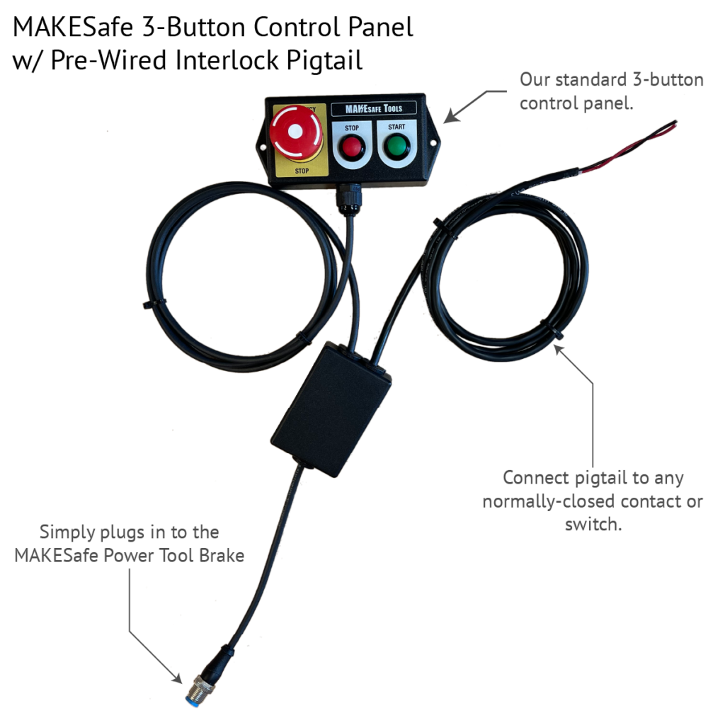 3-Button Control Panel w/ Interlock - MAKESafe Tools